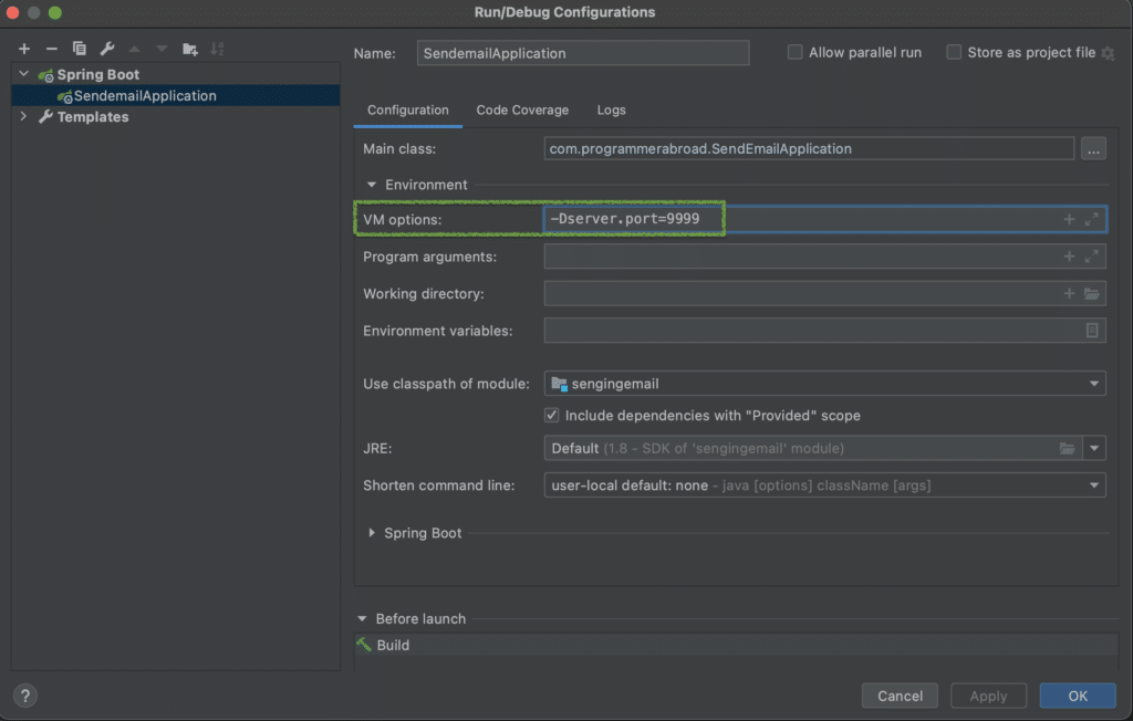 How to change server's port number in Spring Boot - programmerAbroad